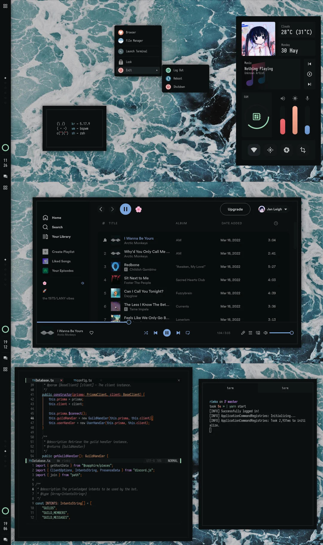 [bspwm] comfy waves | Scrolller