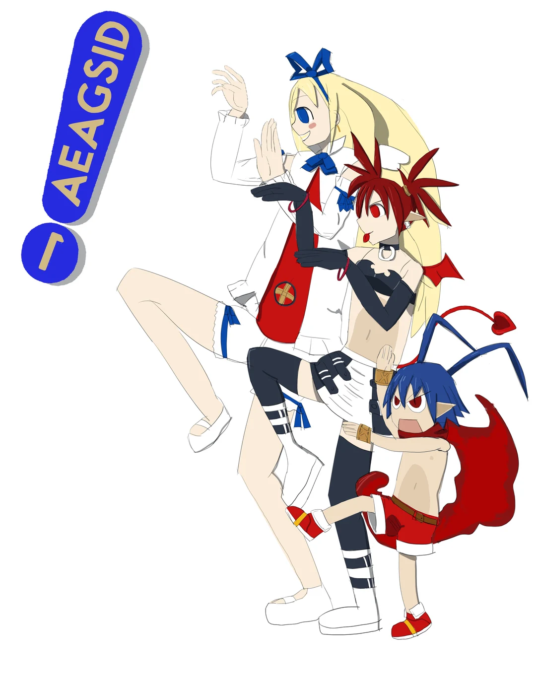 The trio in Yotsuba&! pose. I did it because I didn't see anyone else doing it. And yeah, it is ...