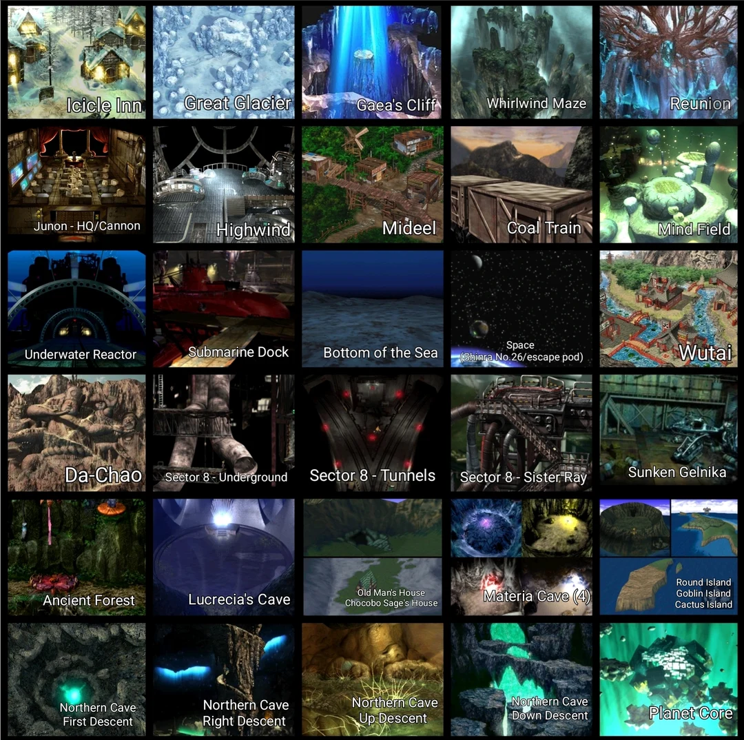 FF7 OG - Post Forgotten Capital Locations (Disc 2/3) | Scrolller