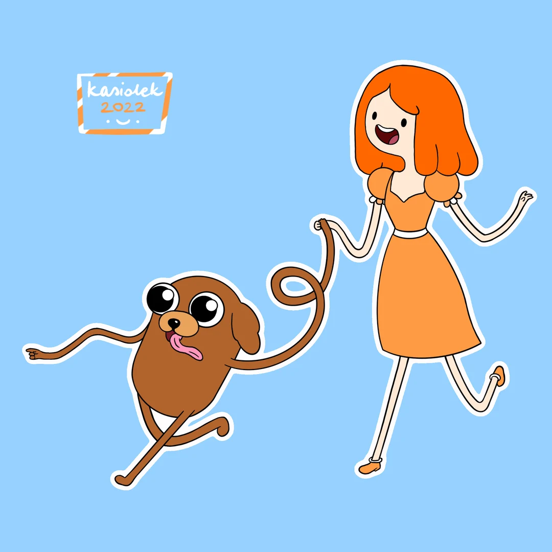 Girl with a dog - cartoon study, me, digital, 2022 | Scrolller