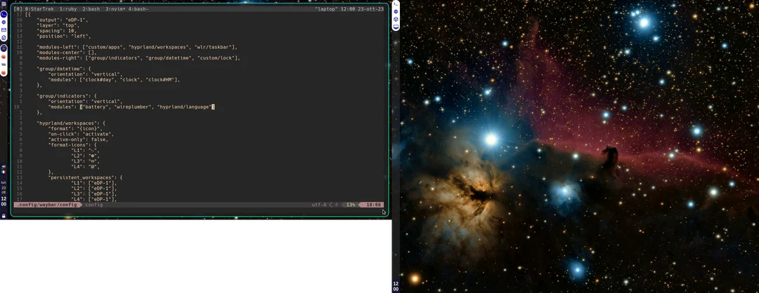 [Hyprland] [Waybar] [Dual screen] My new vertical bars | Scrolller