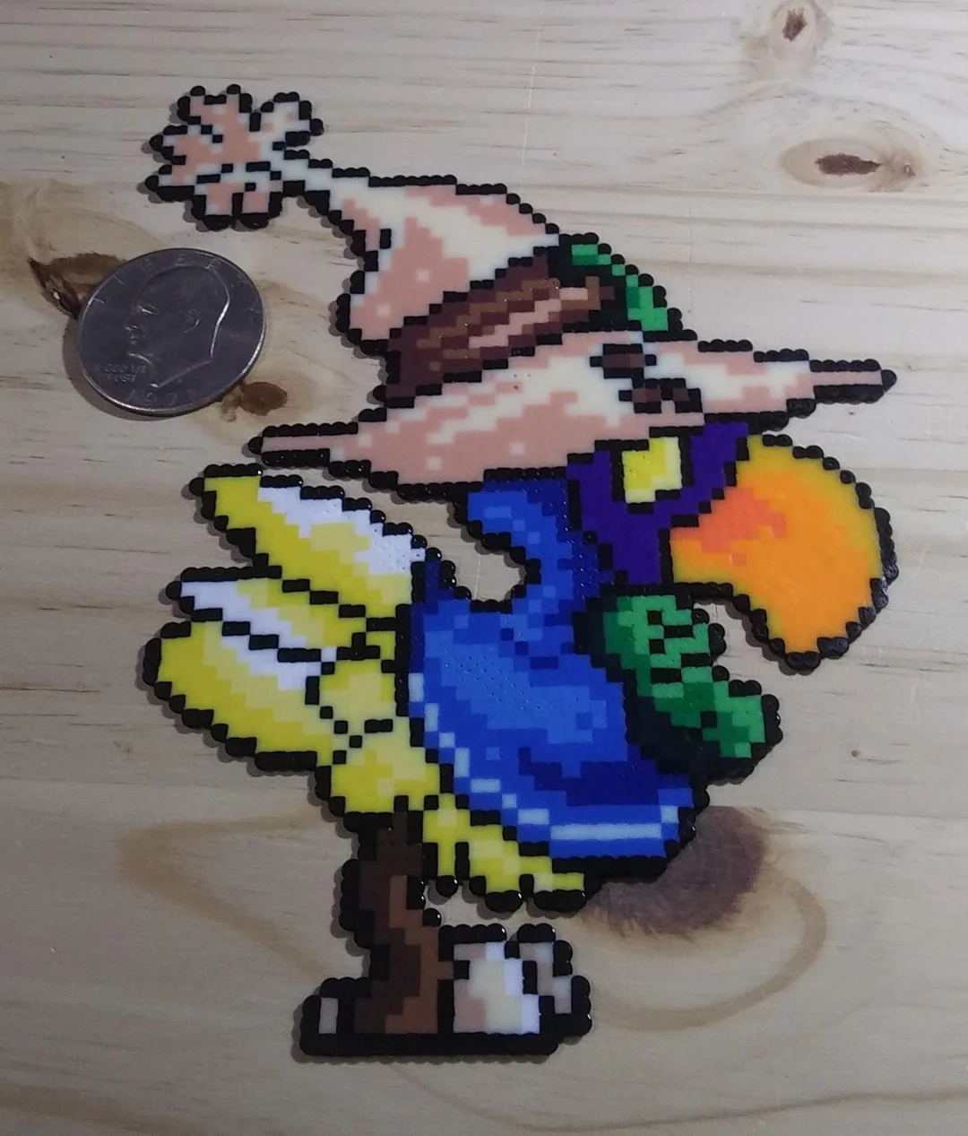Black Mage Chocobo in mini perler beads | Scrolller