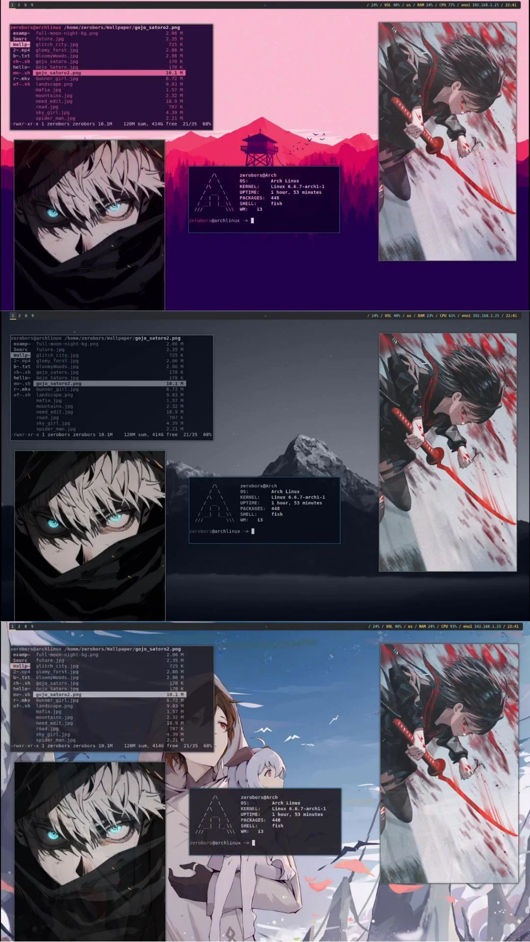 [i3] Laterally my first try with arch | Scrolller