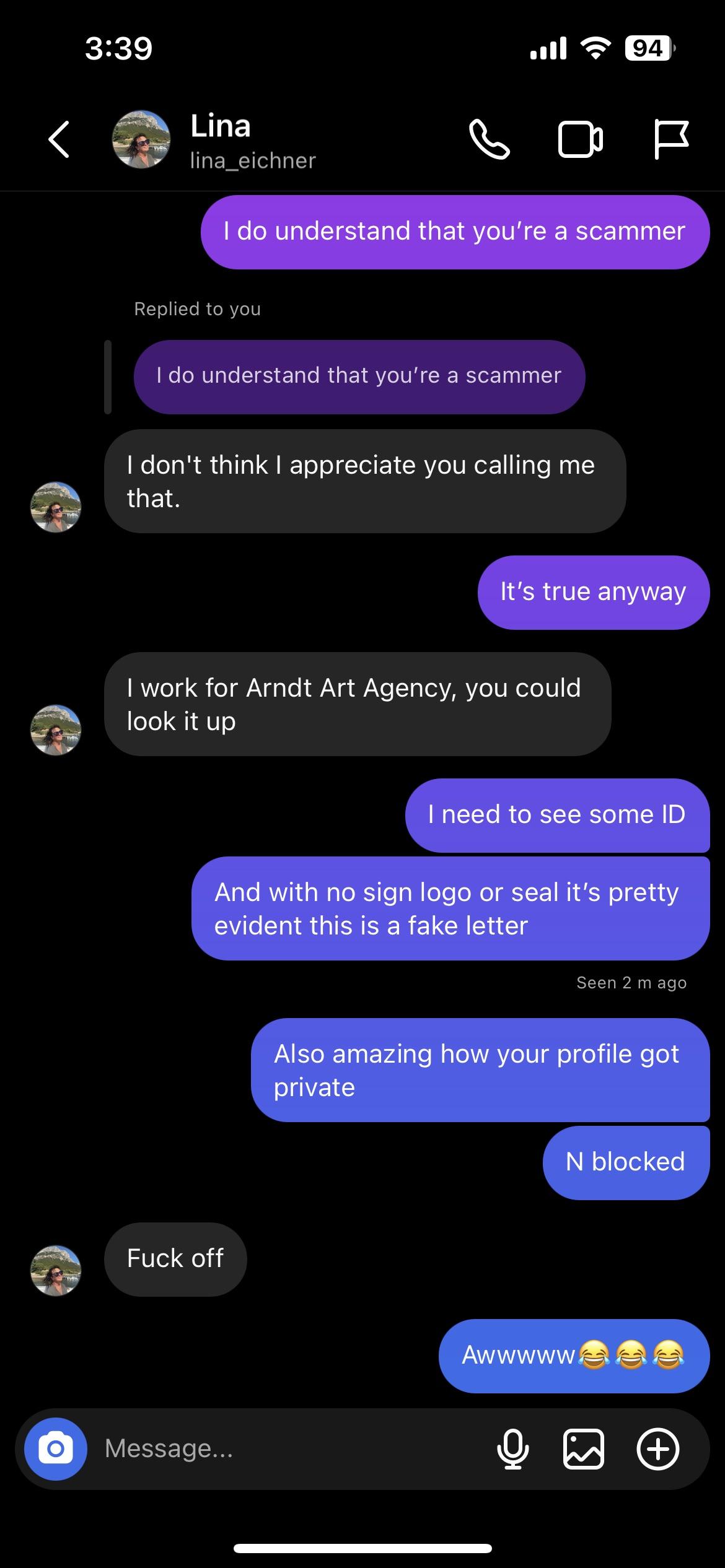 Instagram scammer | Scrolller