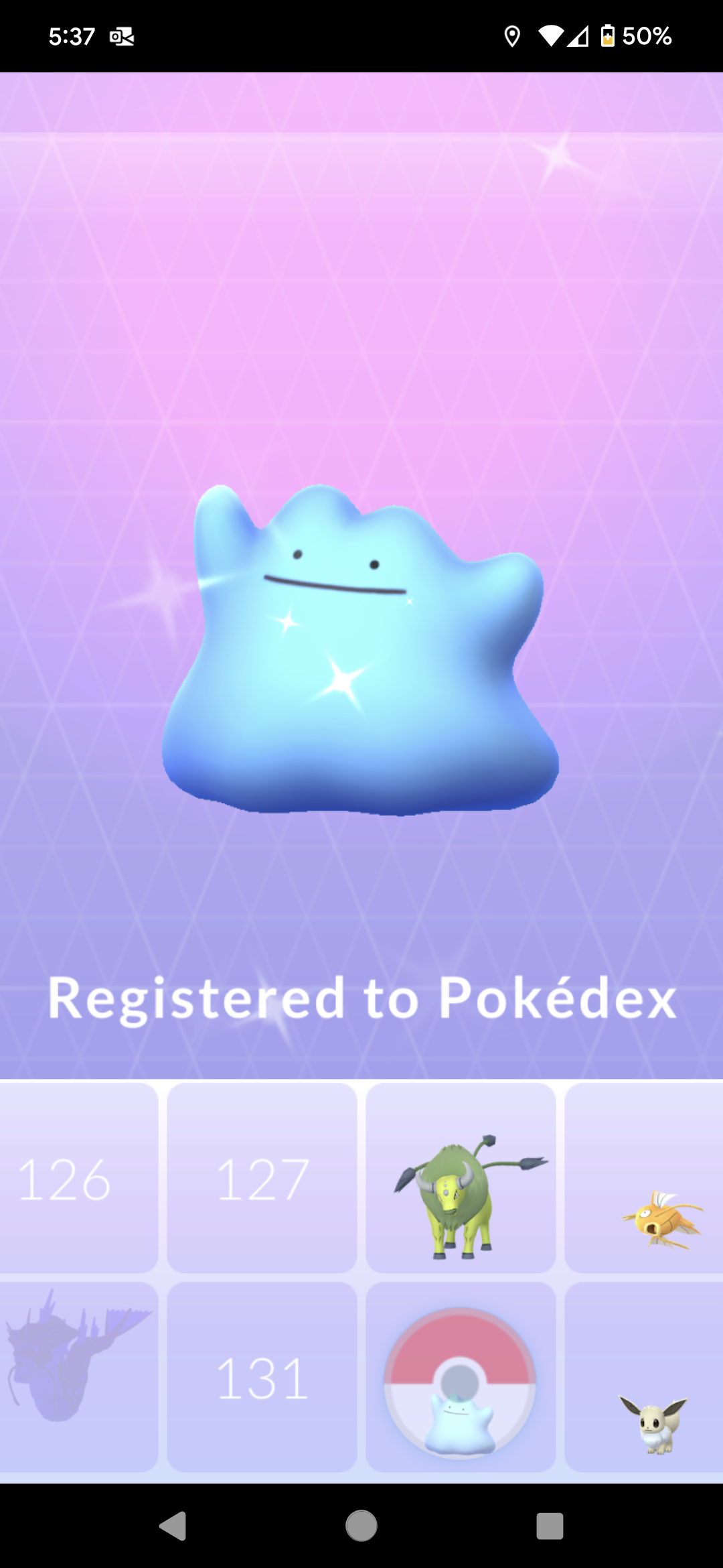 I finally got my first Ditto and he's shiny!! | Scrolller