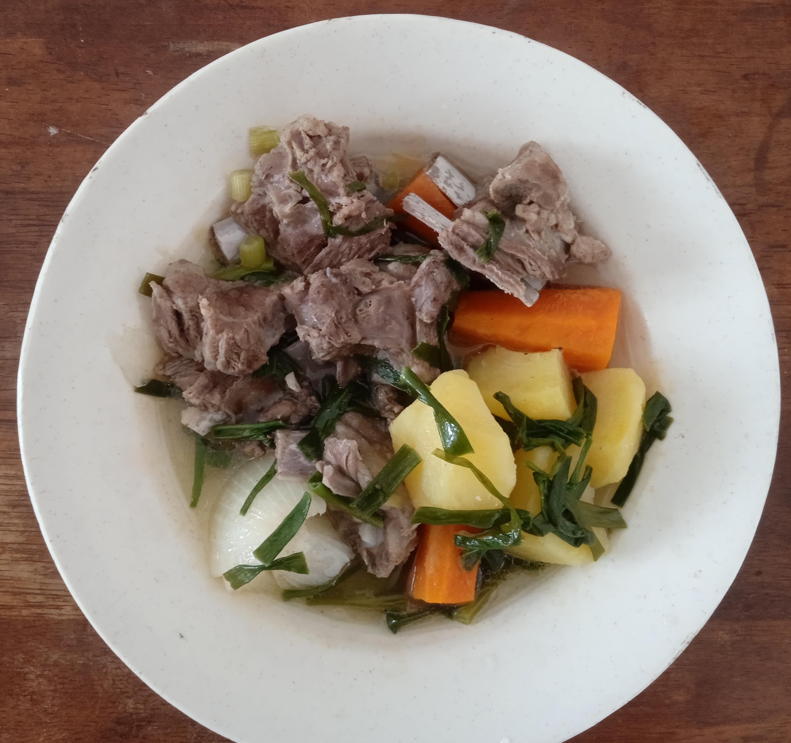 [Homemade] Mongolian Chanasan makh ( boiled meat] and Tsutei Tsaai (milk tea). | Scrolller