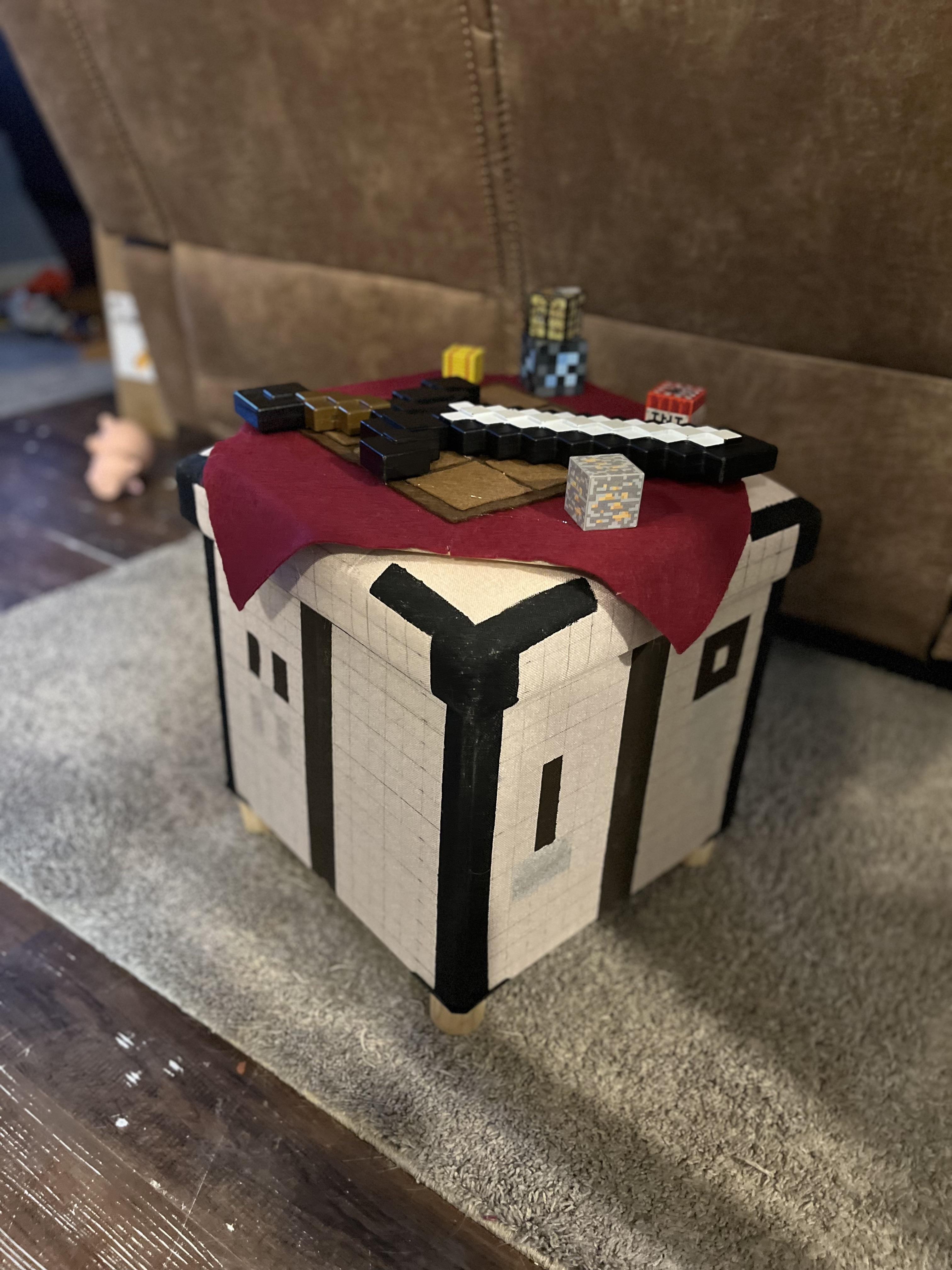 I made an ottoman into a Crafting table! | Scrolller