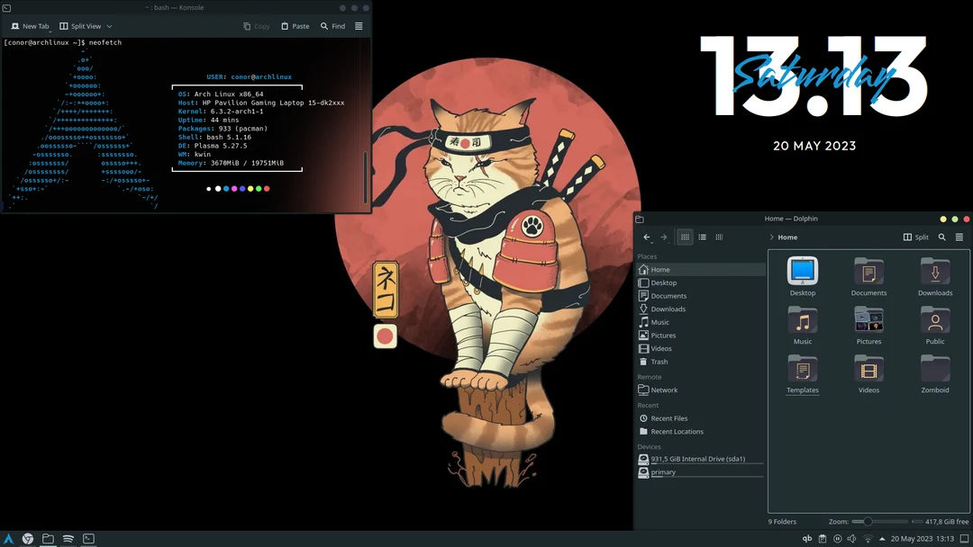 My very first Arch [KDE Plasma] setup | Scrolller