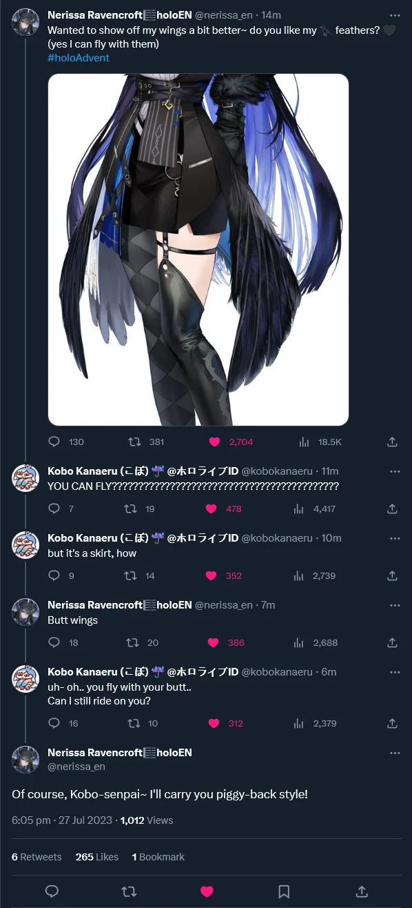 Nerissa and Kobo having an interesting conversation about her wings. | Scrolller