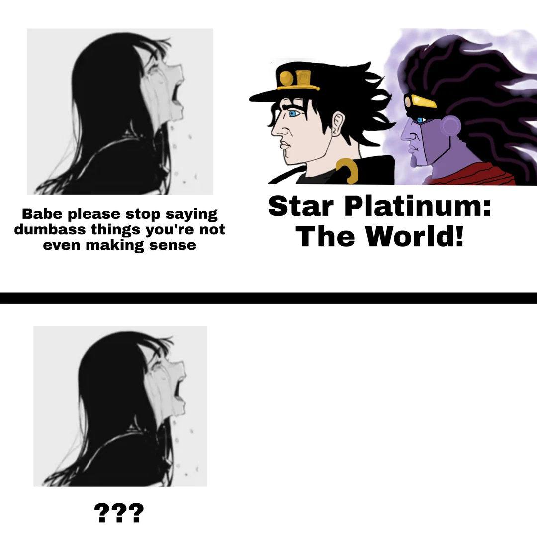 average conversation between Jotaro and his wife | Scrolller