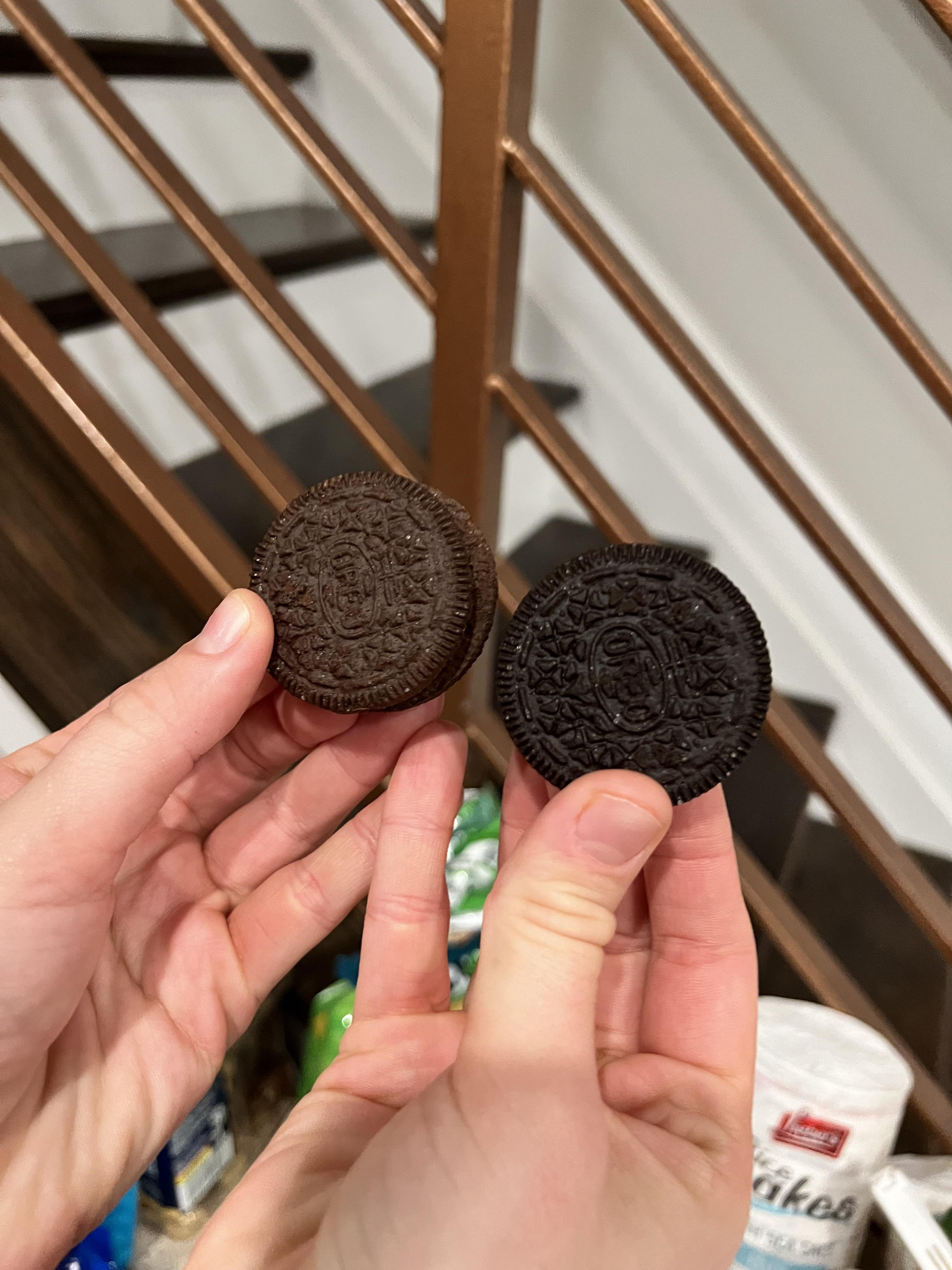 Our new classic Oreo pack has lighter colored Oreos. | Scrolller
