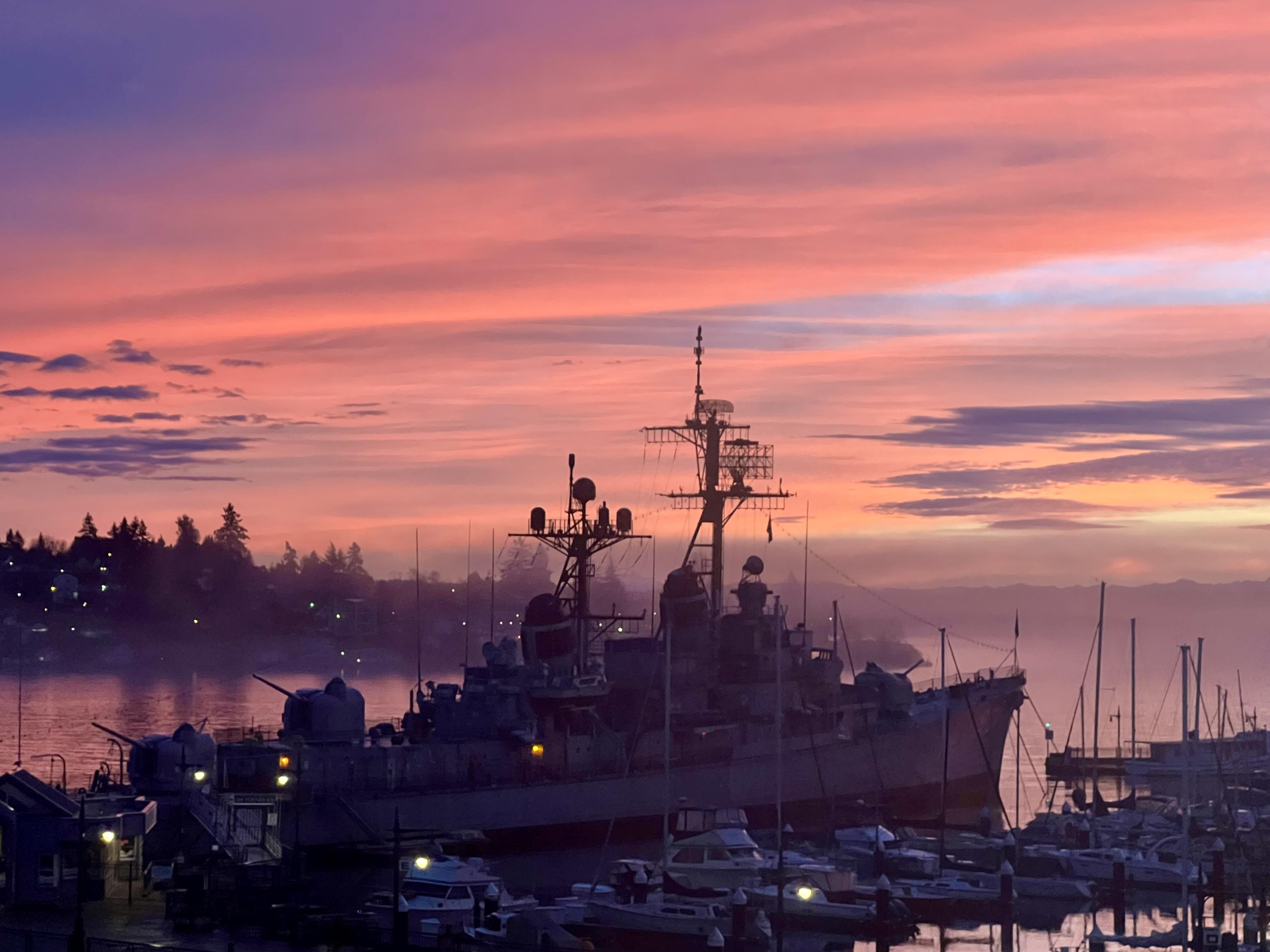 Sunrise, Bremerton shipyard, WA state | Scrolller