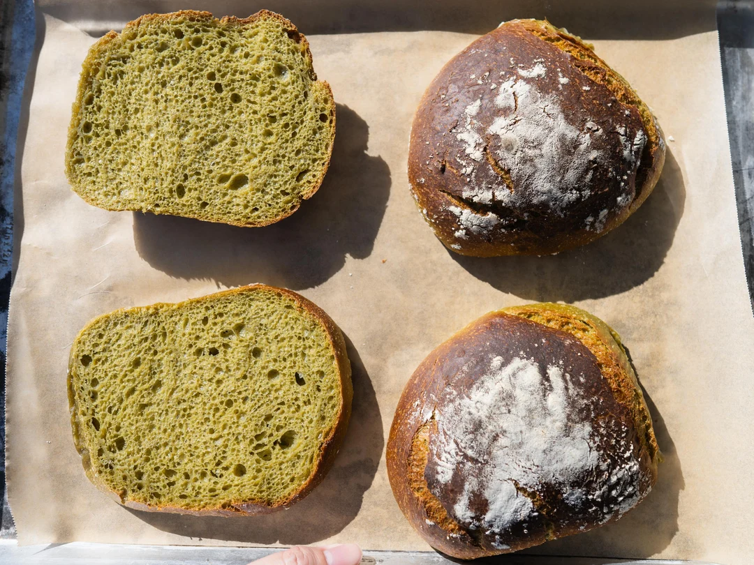 I failed high hydration Japanese matcha toast and reuse dough like country bread. | Scrolller