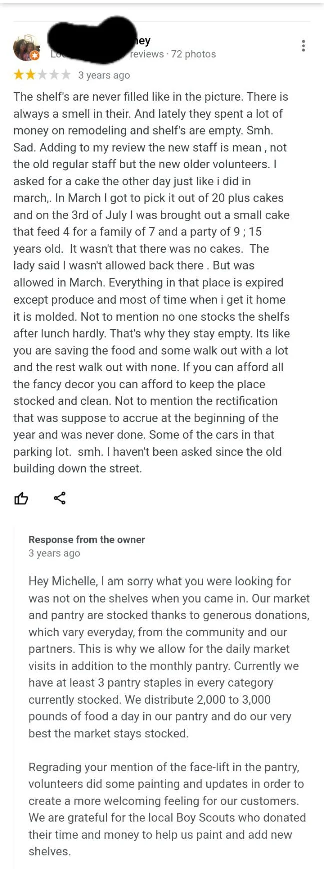 This review for a food pantry | Scrolller