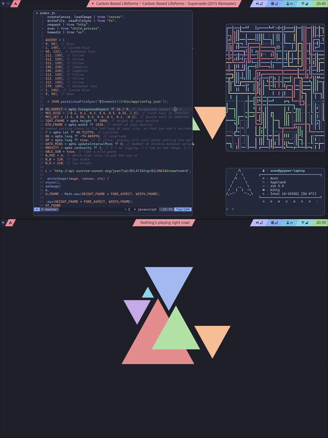 [Hyprland] Finally made my own status bar! | Scrolller
