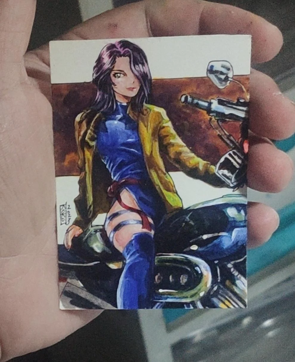 Reworked psylocke biker chick(original concept artwork/ sketch card) | Scrolller