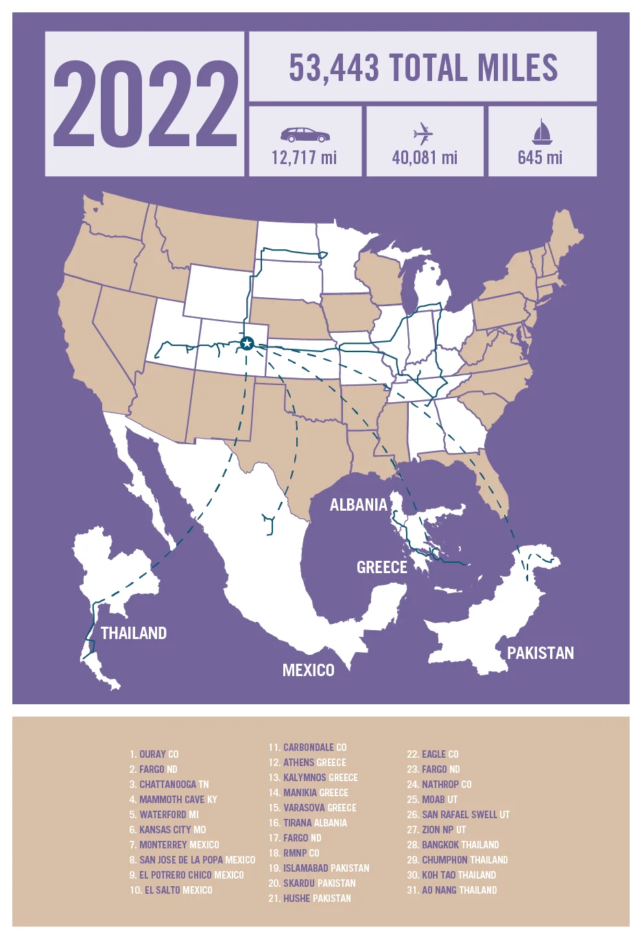 I make my own travel maps from scratch every year. I finally got around to doing 2022! | Scrolller
