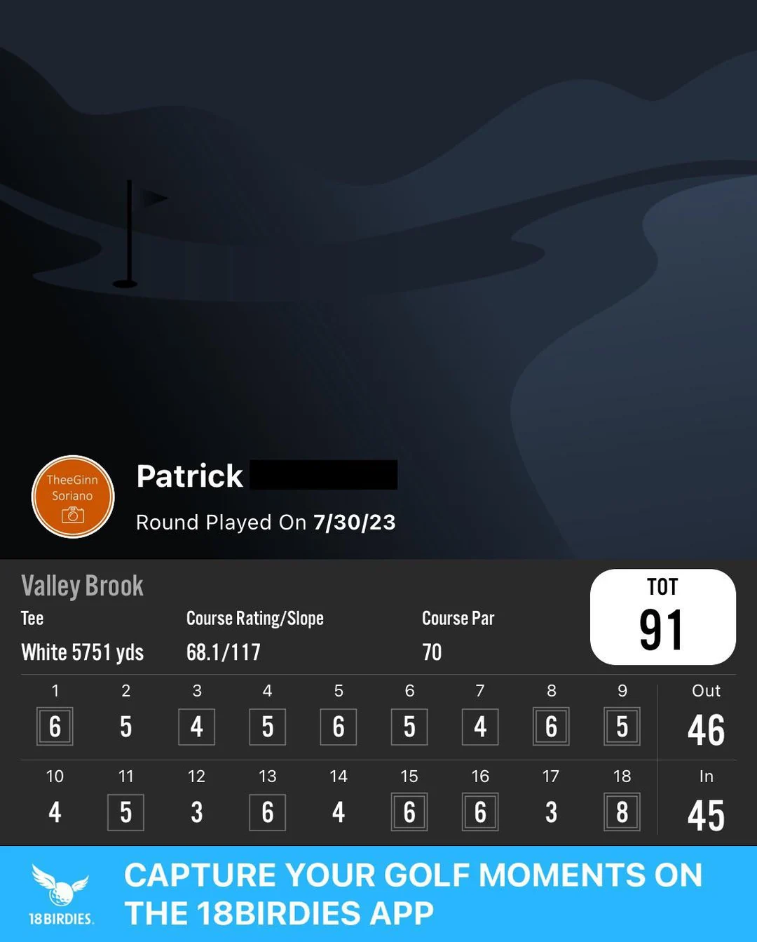 Heartbreaker on 18 for what would have been my first time breaking 90 | Scrolller