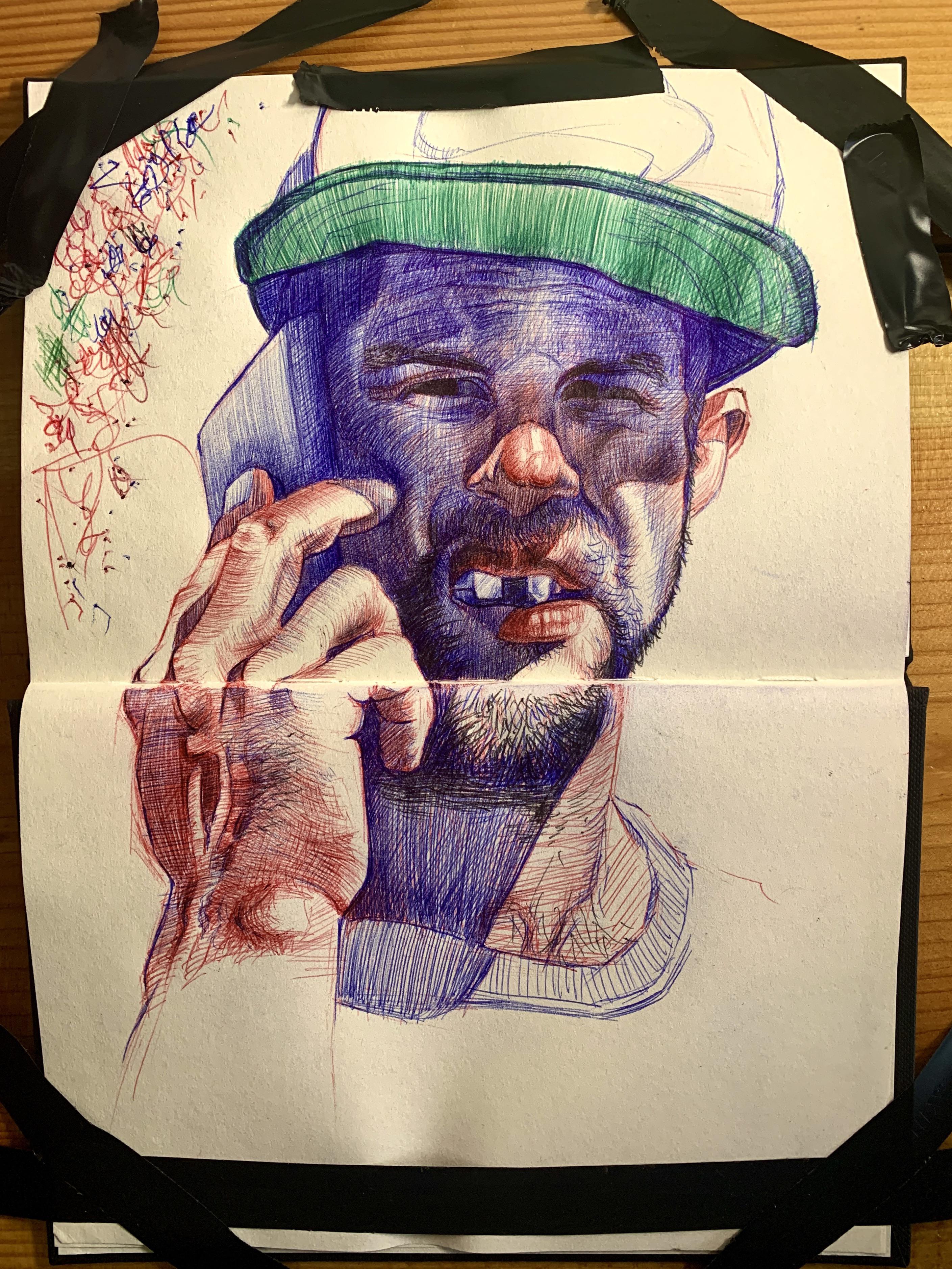 Tooth fairy, me, ballpoint, 2022 | Scrolller
