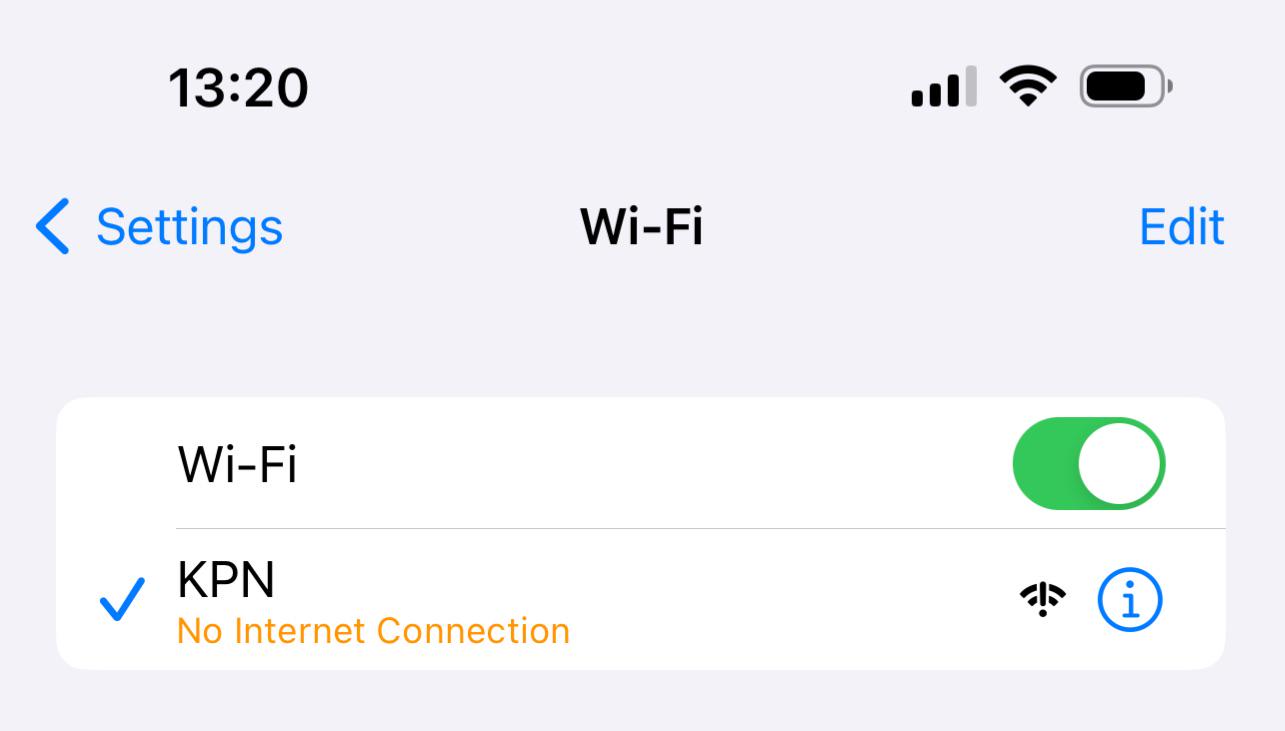 Wi-Fi connected but shows no internet connection. | Scrolller