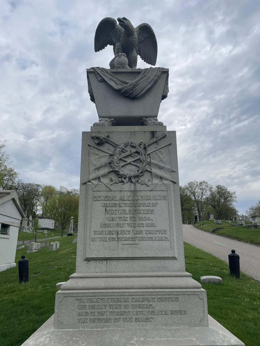 Grave of Union Brigadier General Alexander Hays. KIA at the Battle of the Wilderness, Virginia ...