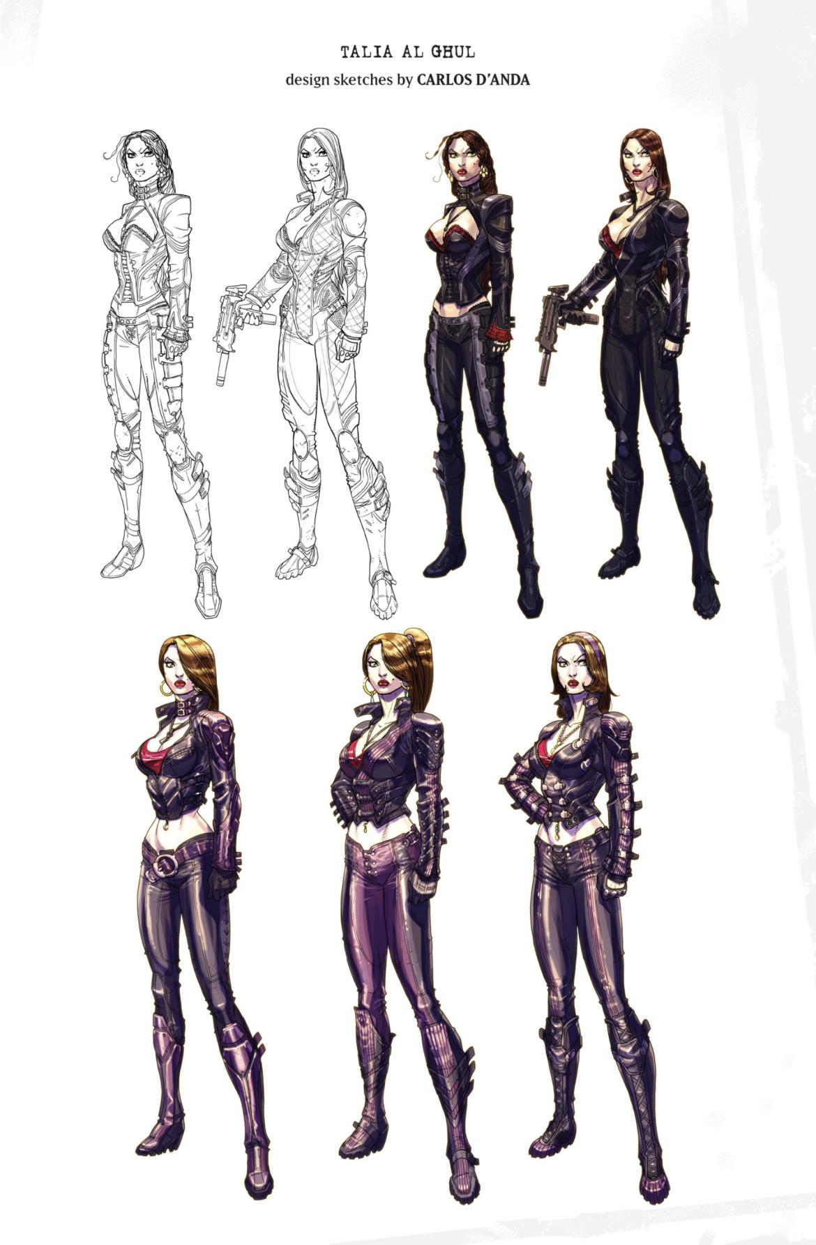 [ARTWORK] Talia Al Ghul designs for Arkham City done by Carlos D’Anda | Scrolller