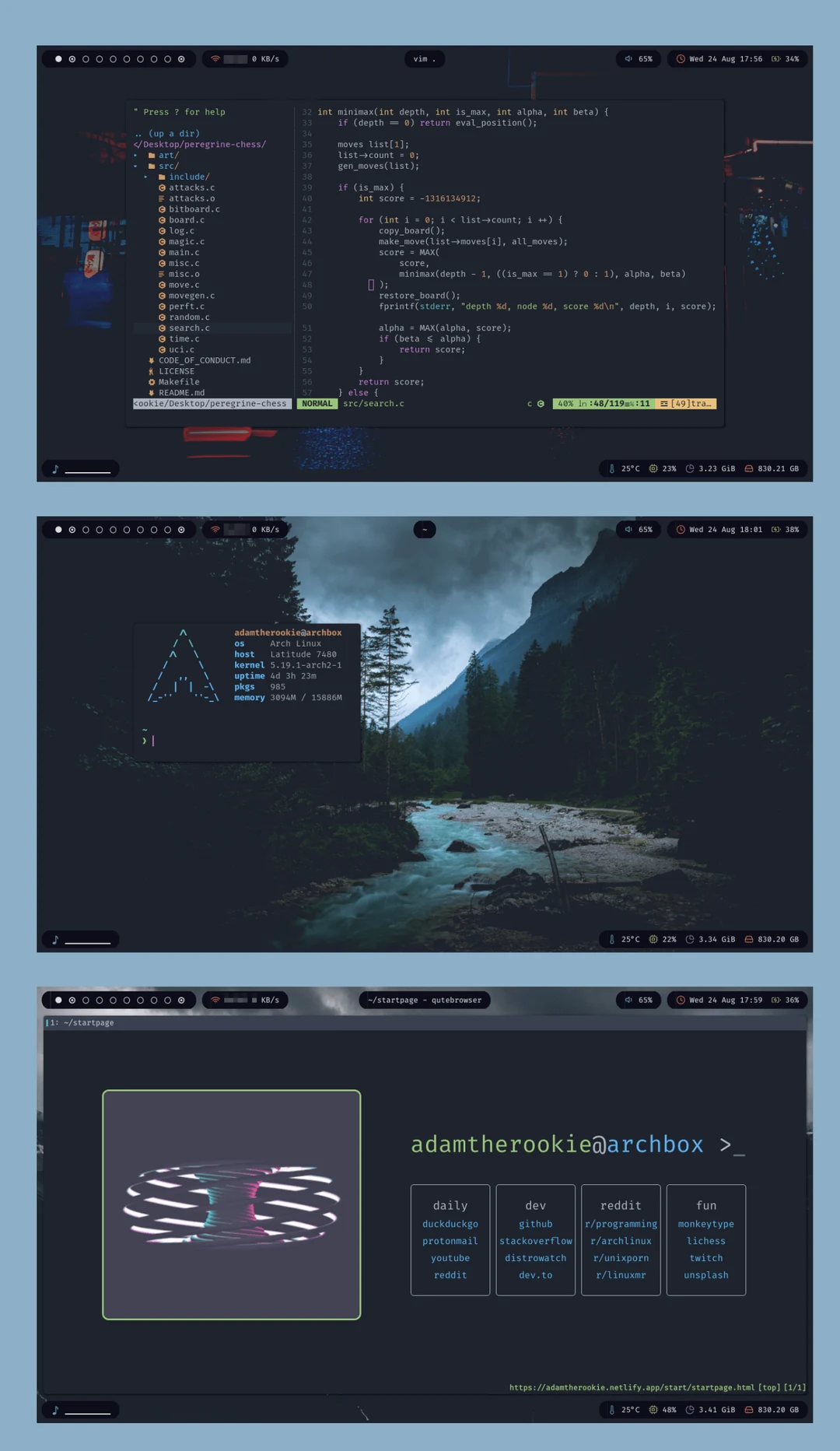 [bspwm] Custom theme based on onedark | Scrolller