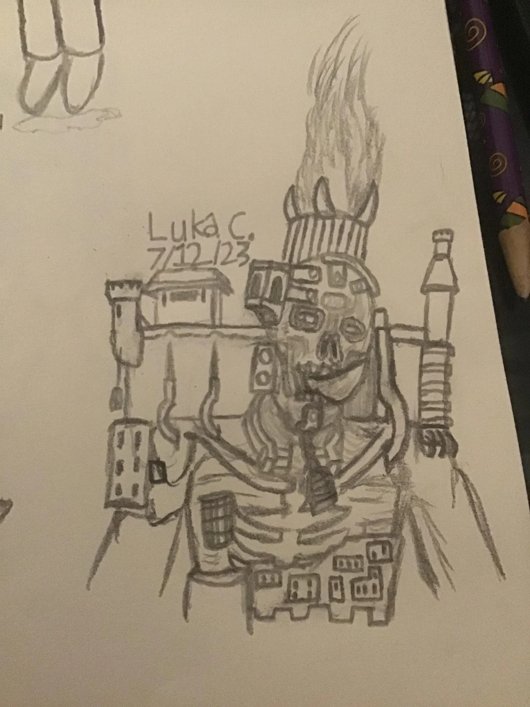 Colossus dungeon (pencil on paper, drawn by me) | Scrolller