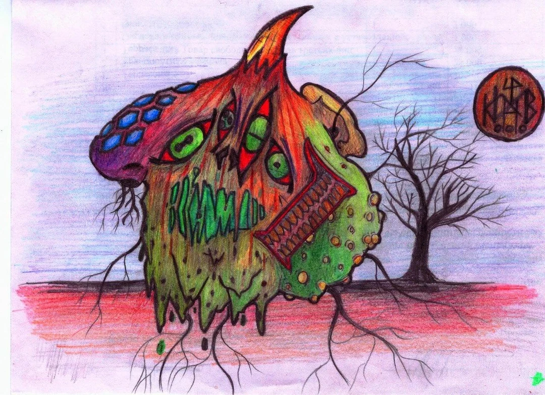 onion demon, me, colour pencils, 2020 | Scrolller