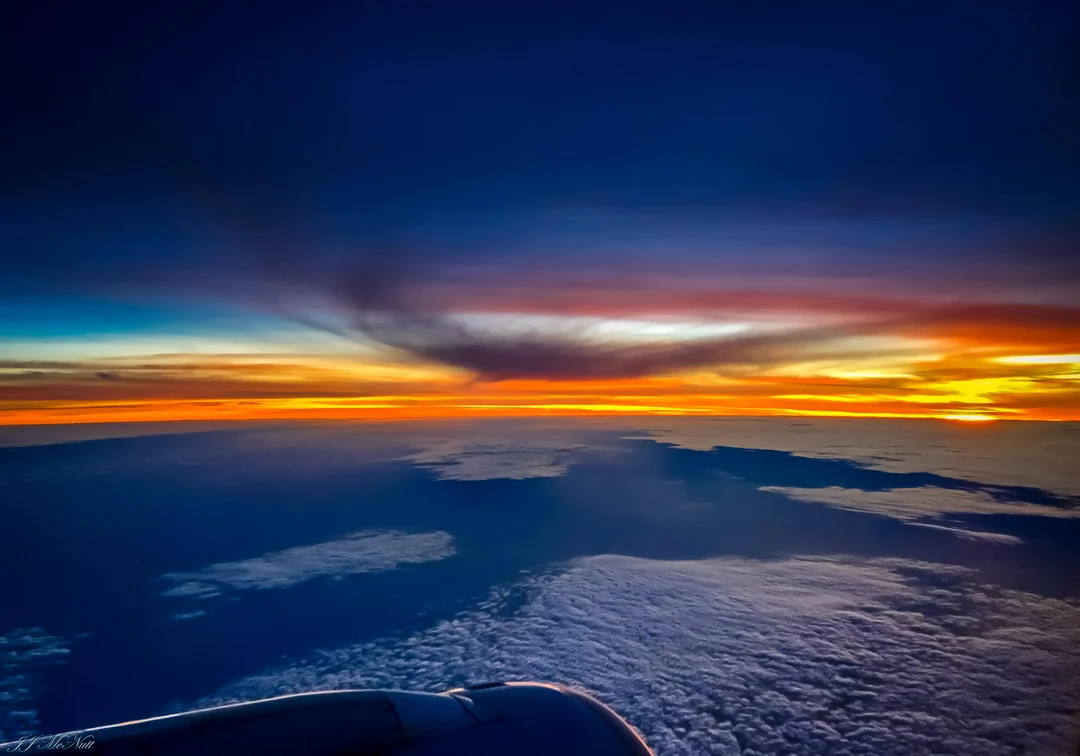 Sunset at 10 Km over the Gulf of Mexico. | Scrolller
