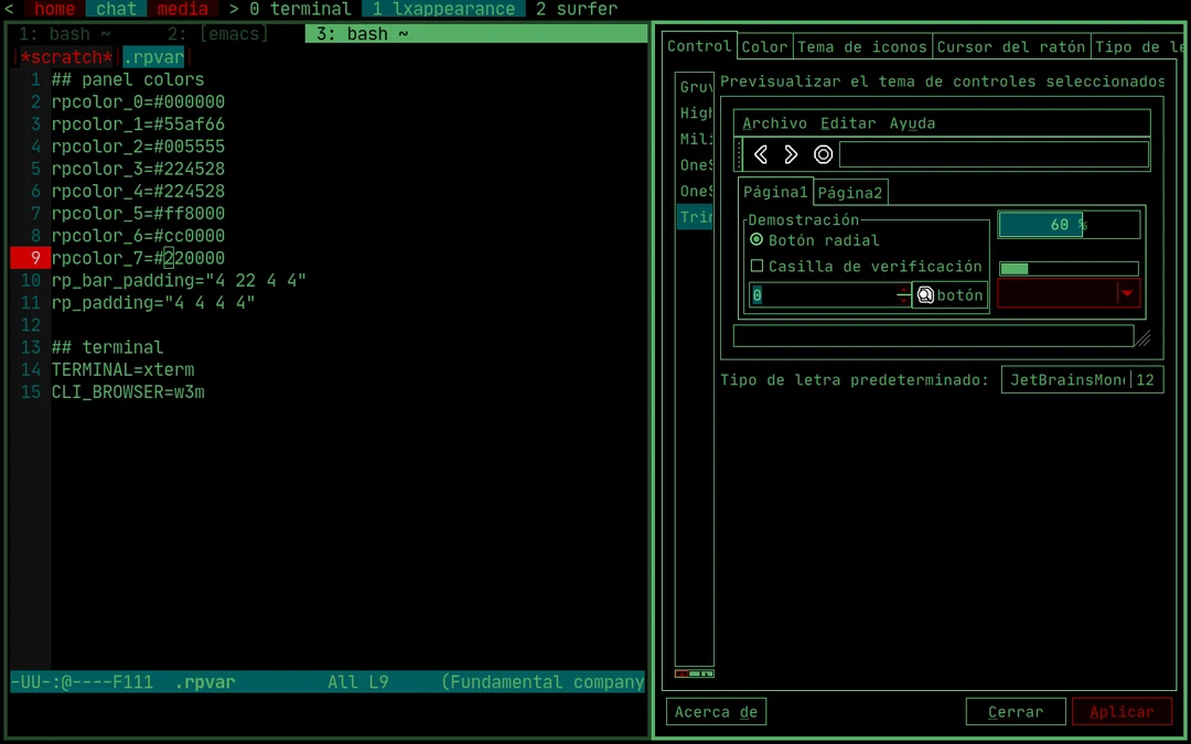 [ratpoison] system-wide setting to GTK theme | Scrolller