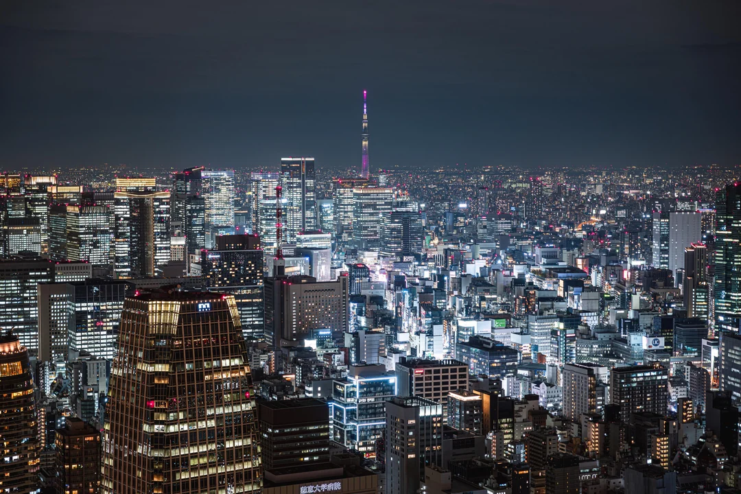 Tokyo Skytree in the distance, as viewed from Tokyo Tower [OC] | Scrolller