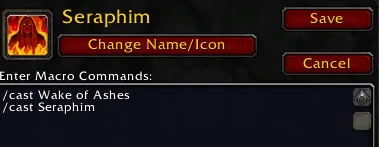 Discover more like Wow: Any idea why this macro isnt activating Seraphim? and Related Content ...