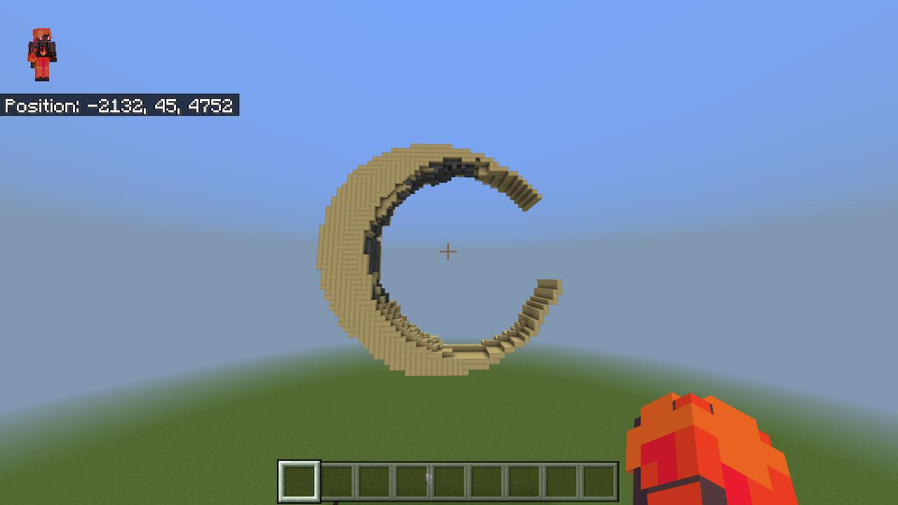 Made a moon but stuck on using a gradient or blended other blocks to give it texture | Scrolller
