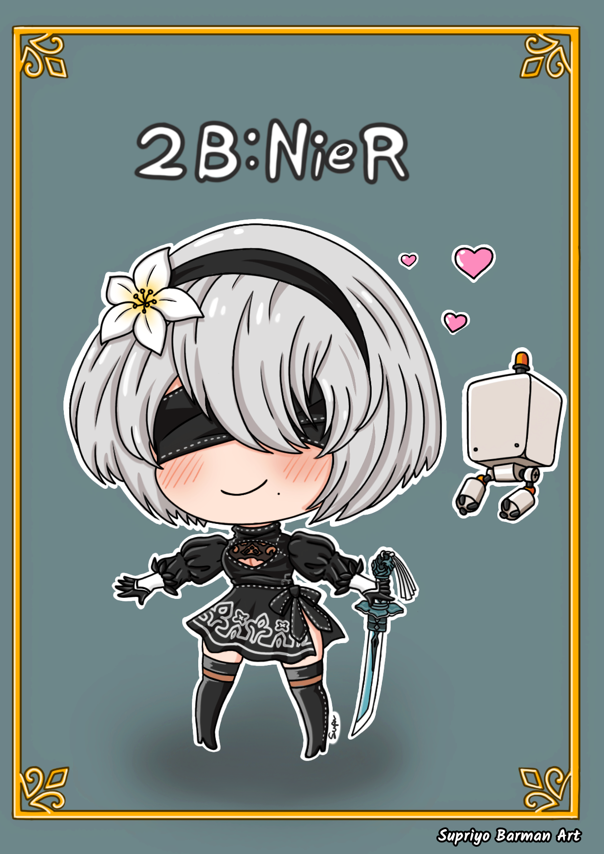 2B : NieR Chibi Art {OC} | Scrolller