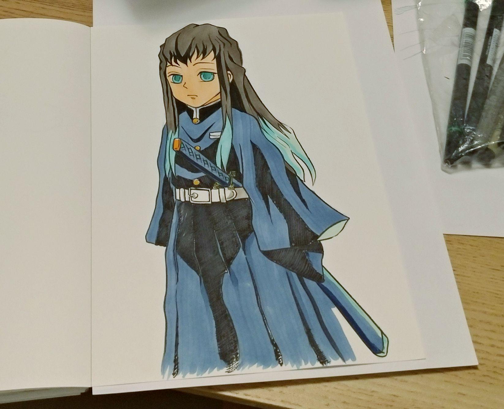 Muichiro Tokito, drawn using markers | Scrolller