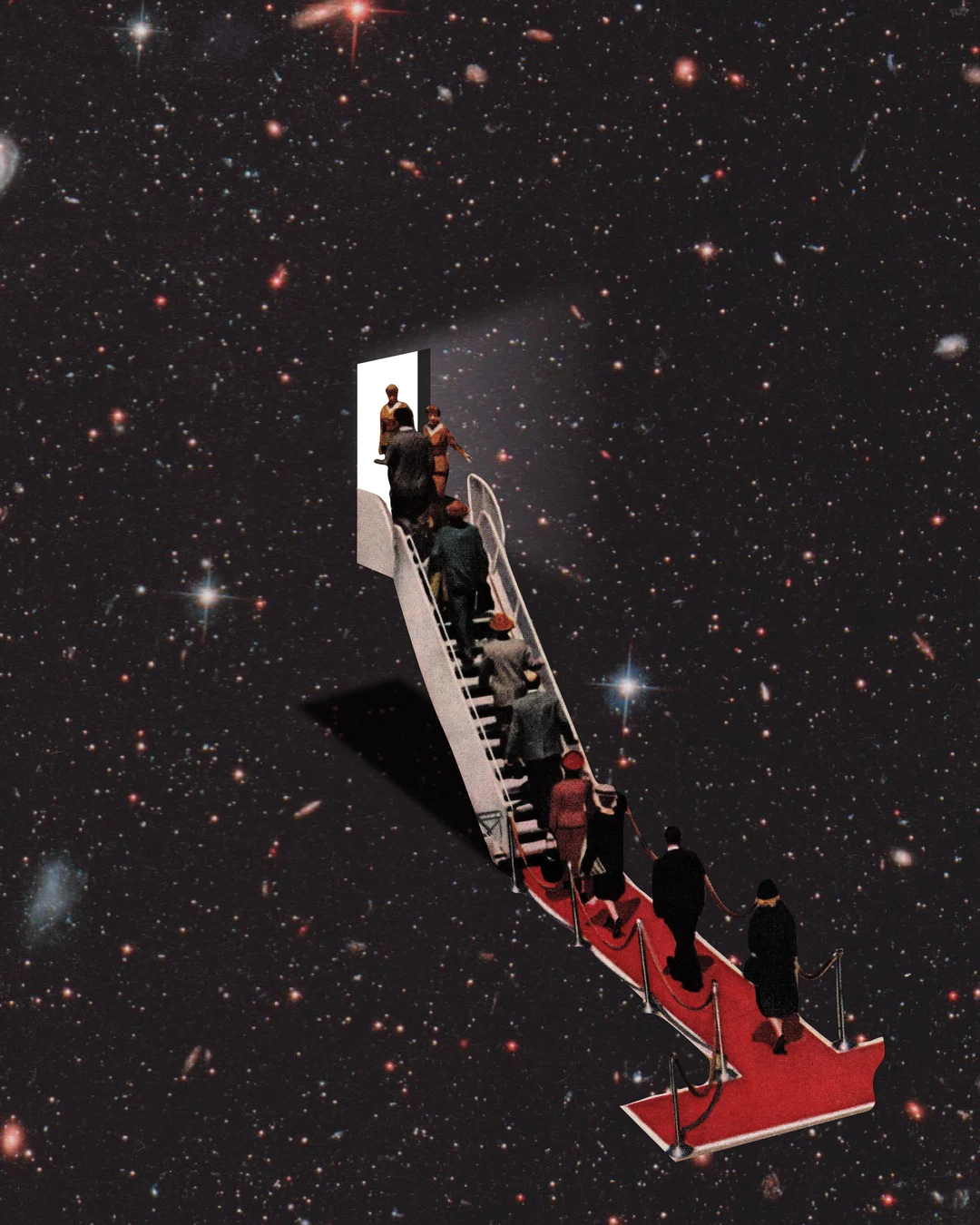 Now Boarding, me, digital collage, 2022 | Scrolller