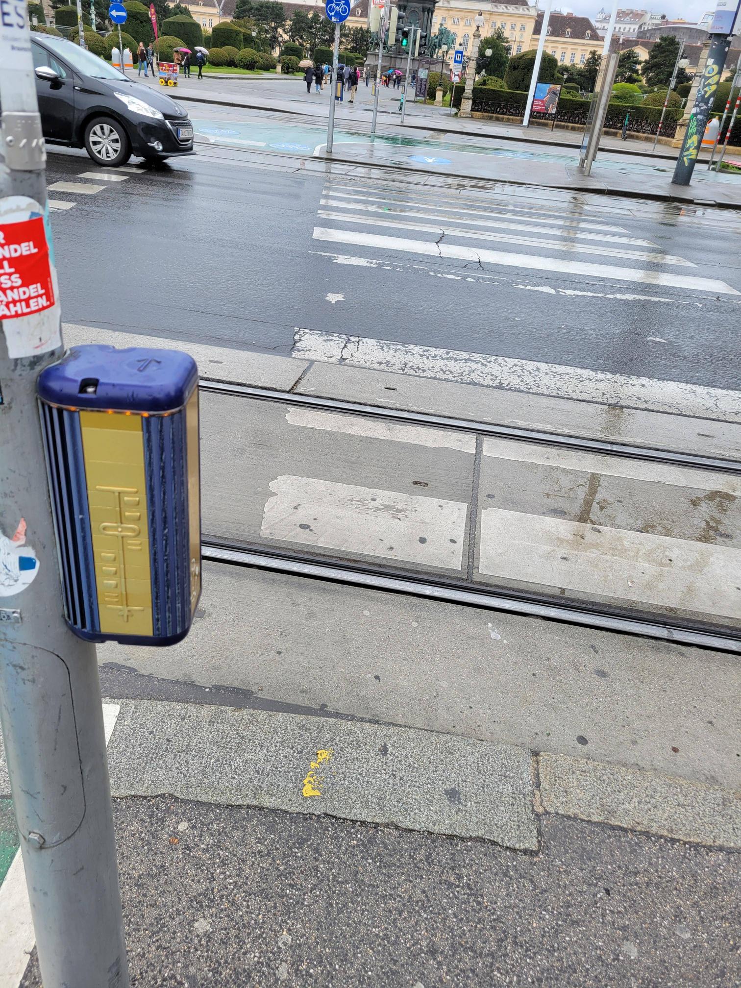 Signage for blind people at pedestrian crosswalks in Vienna | Scrolller