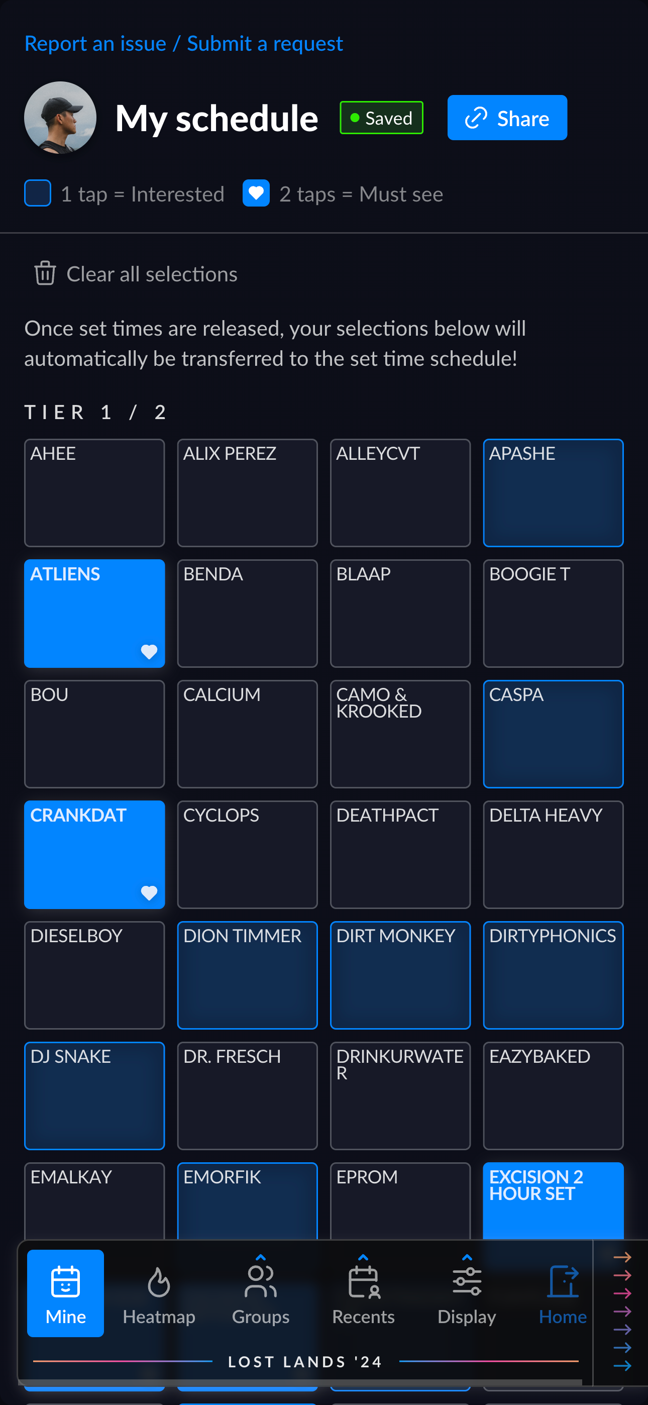 I made a website to help people plan their festival schedules with ...