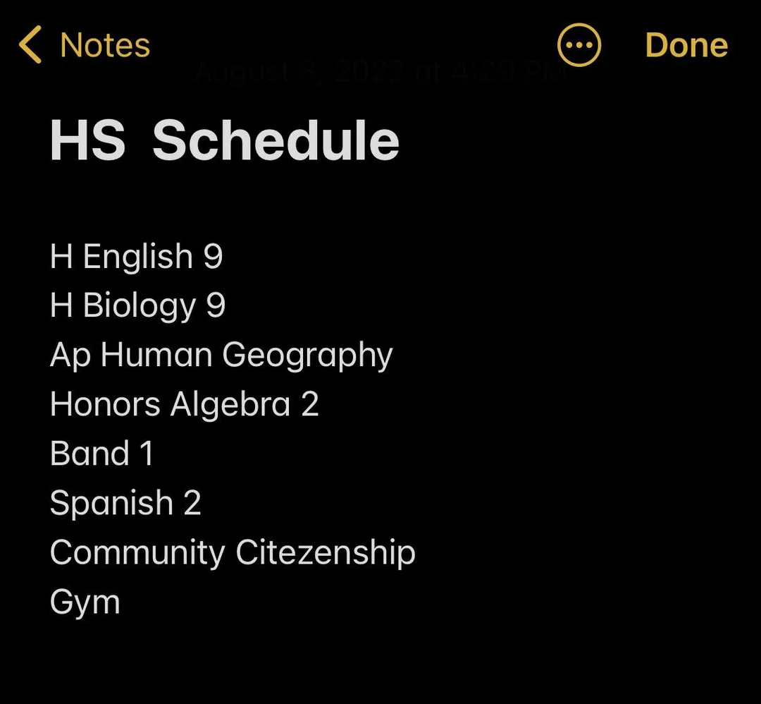 How does my schedule look as a incoming freshman | Scrolller