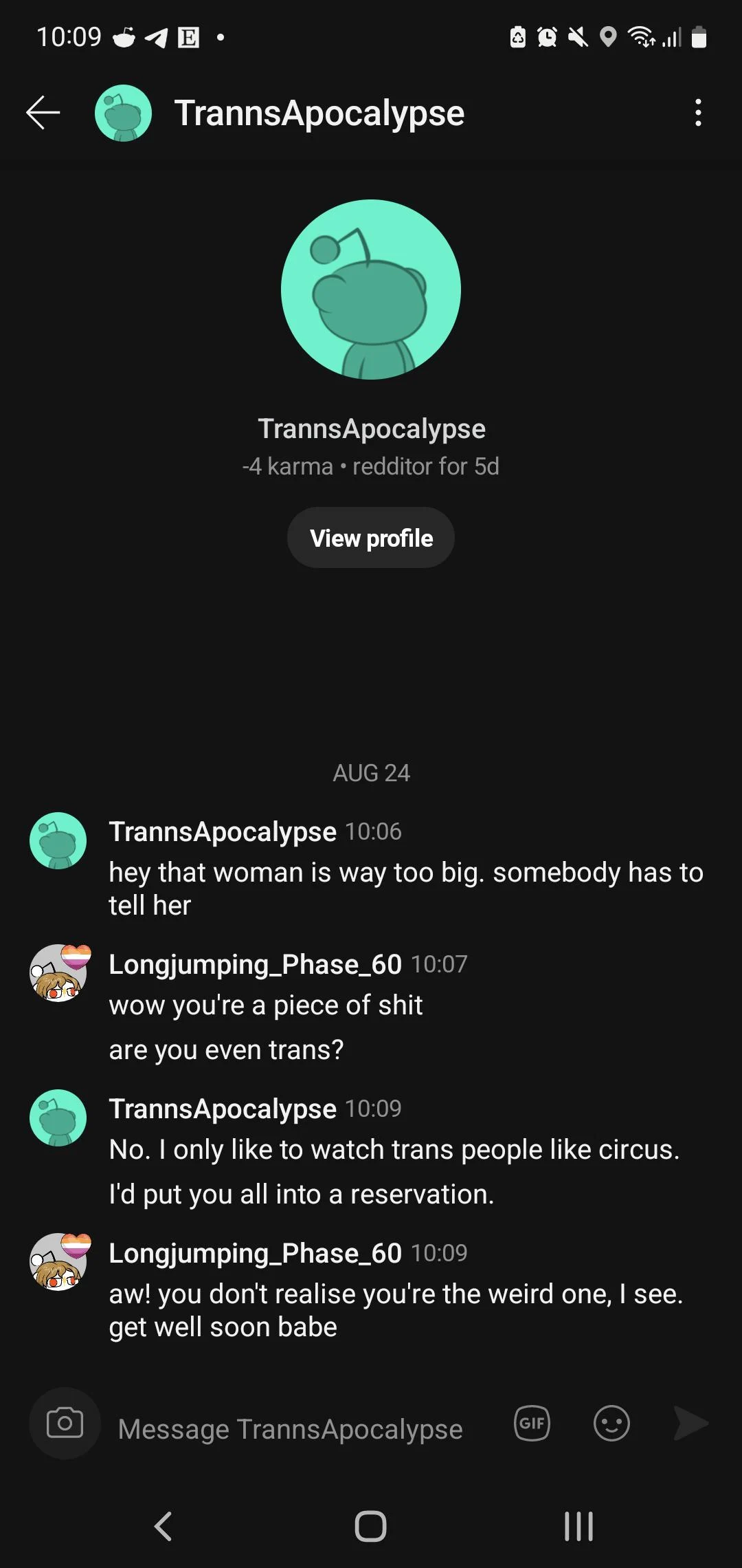 transphobic/harassing user warning | Scrolller