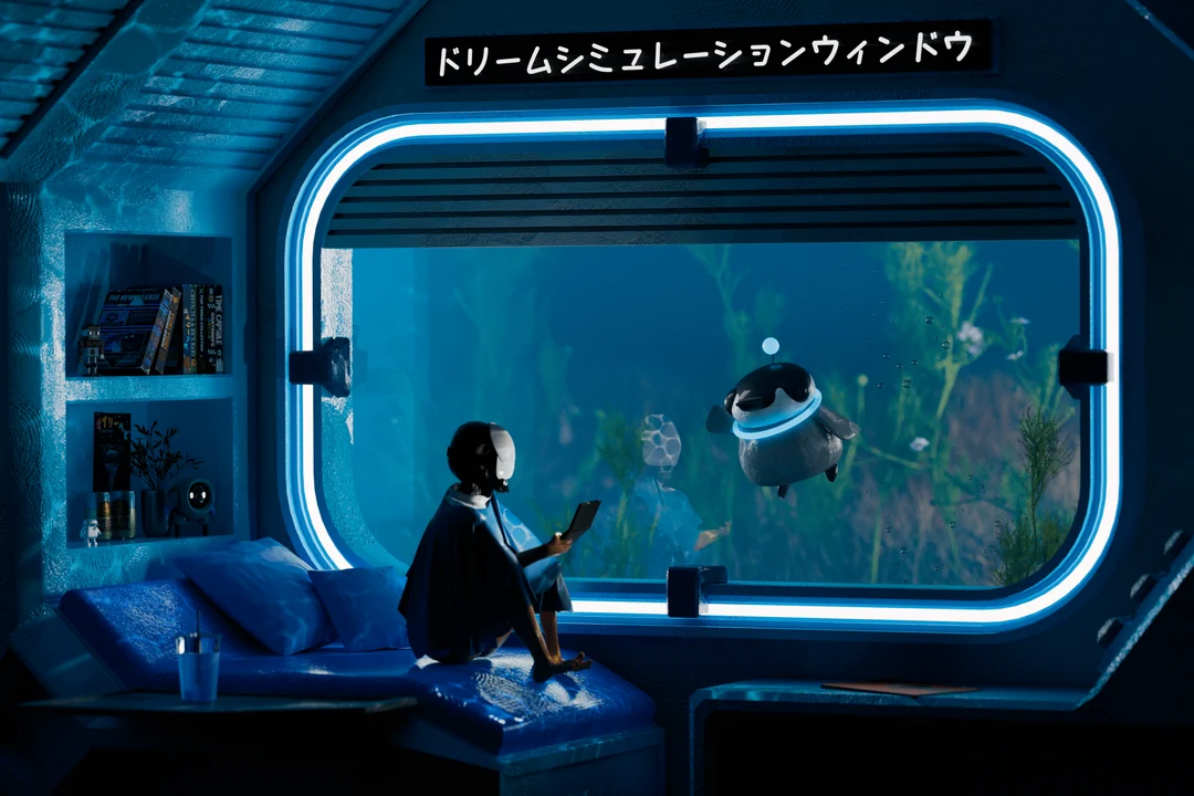 DREAM SIMULATION WINDOW, Pink Blanket (Me), Digital, 2024 | Scrolller