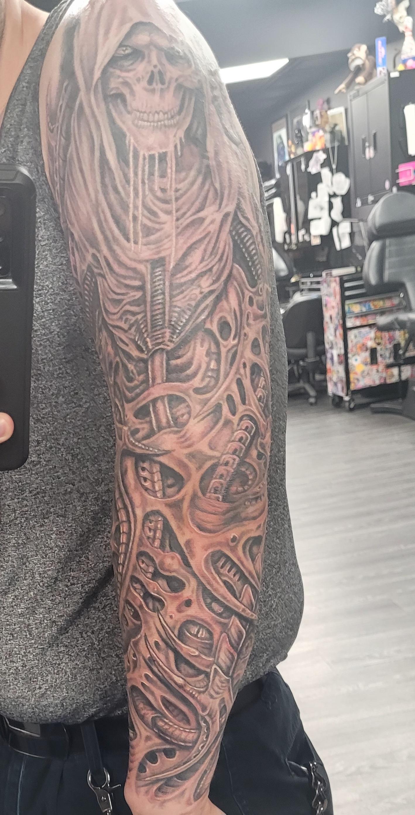 Bio mech reaper done by Wes Gypsy rose tattoos | Scrolller