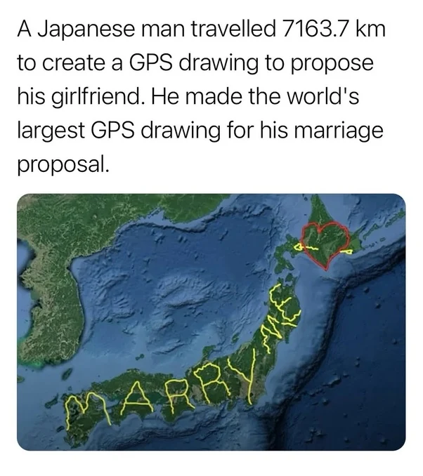 The GPS really said, 'Marry Me. | Scrolller
