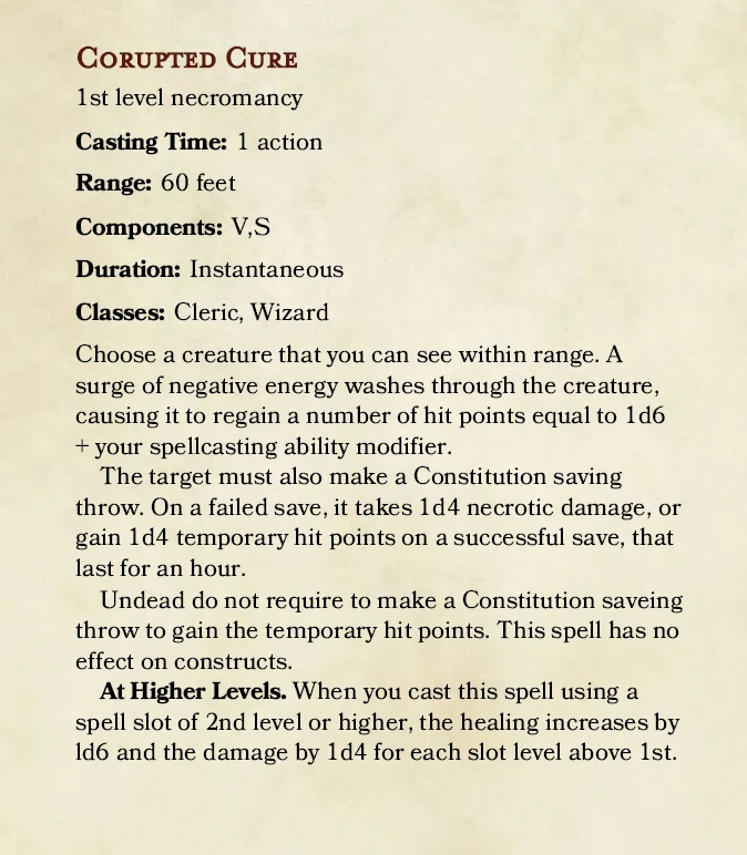 Necromancy Healing Spell (fixed the spelling) | Scrolller