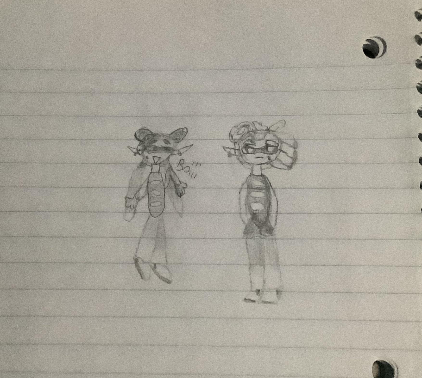 Callie and Marie (drew on a bumpy bus from memory) | Scrolller