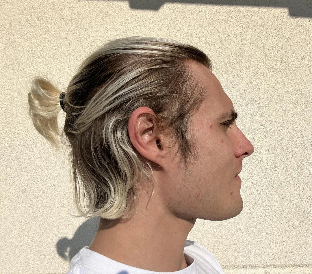 Growing man bun undercut into regular man bun . | Scrolller