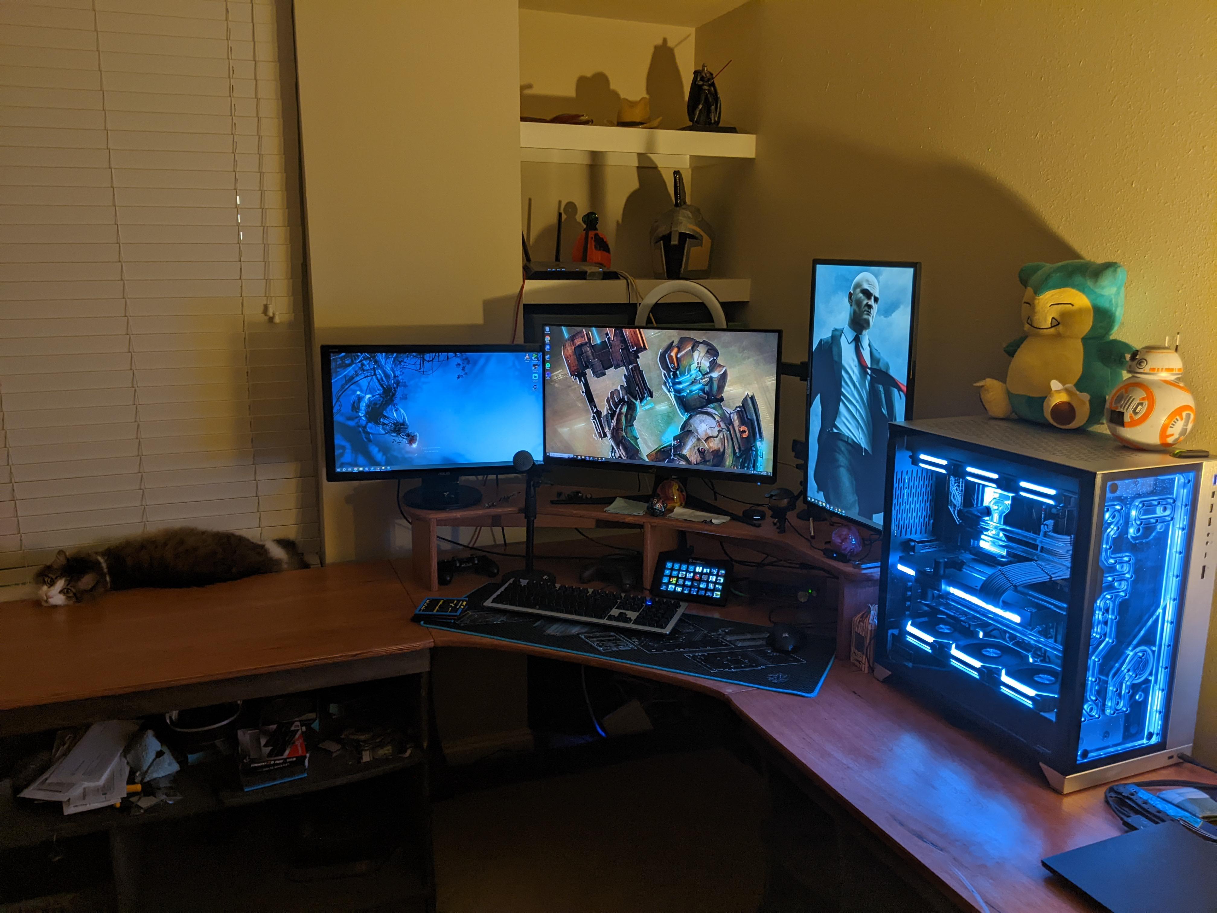 New setup. Homemade desk, first watercooling loop. | Scrolller