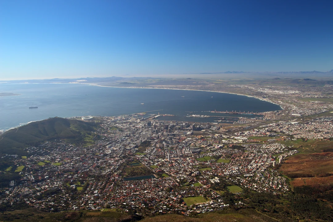 Cape Town, South Africa seen from the summit of Table Mountain | Scrolller