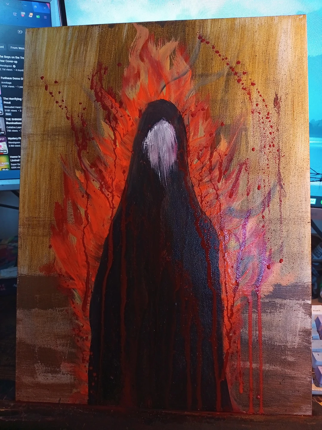 Burning Man, by me, Ink and Acrylic, 2022 | Scrolller